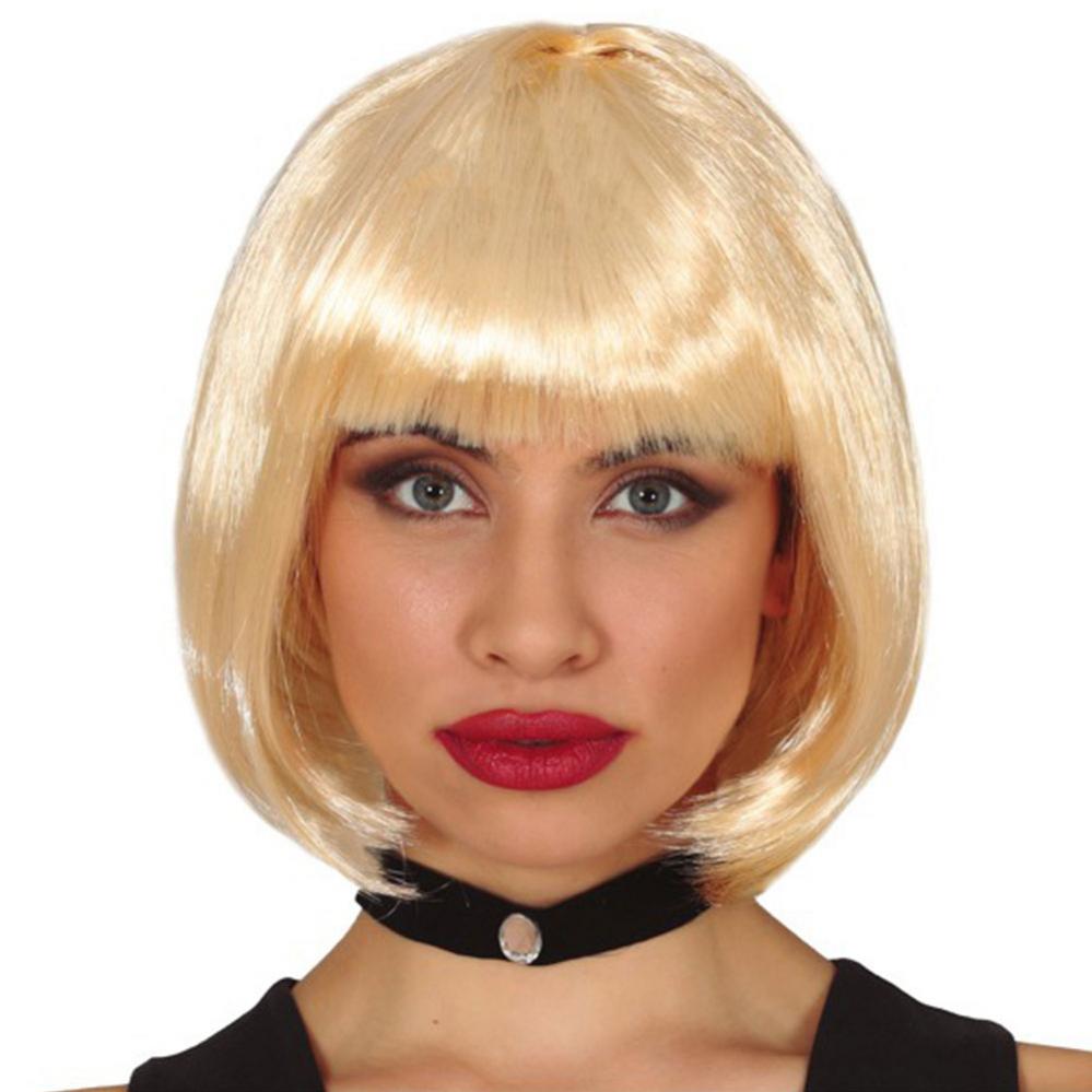 Kort Peruk med Lugg Blond - Partyhallen.se