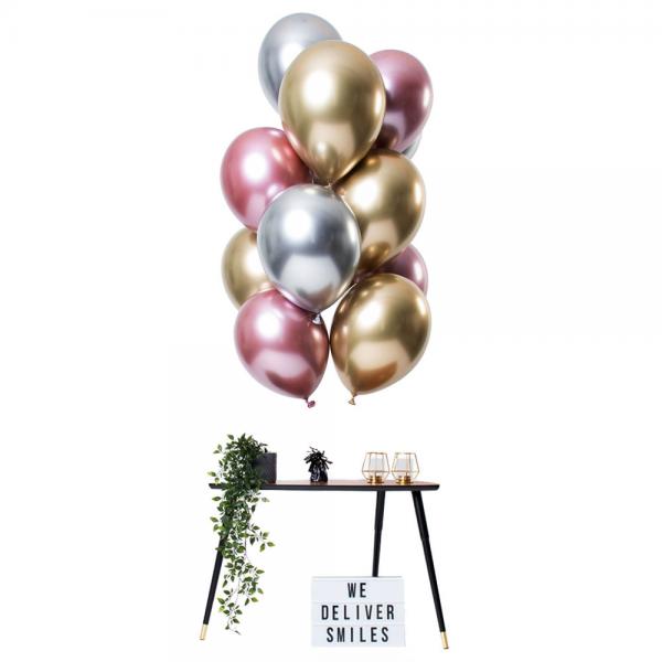 Chrome Mirror Ballonger Guld/Silver/Rosa - Partyhallen.se