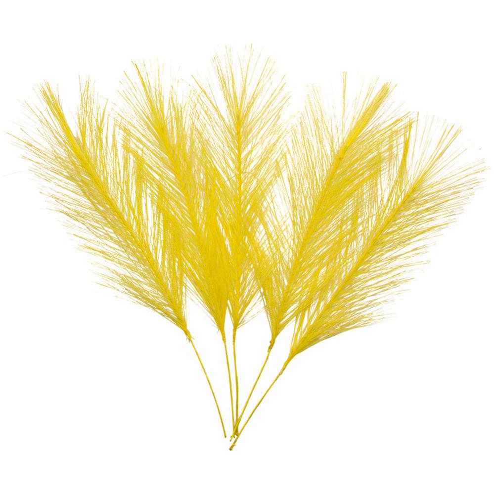 Syntetiska Fjädrar Gula 5-pack - Partyhallen.se