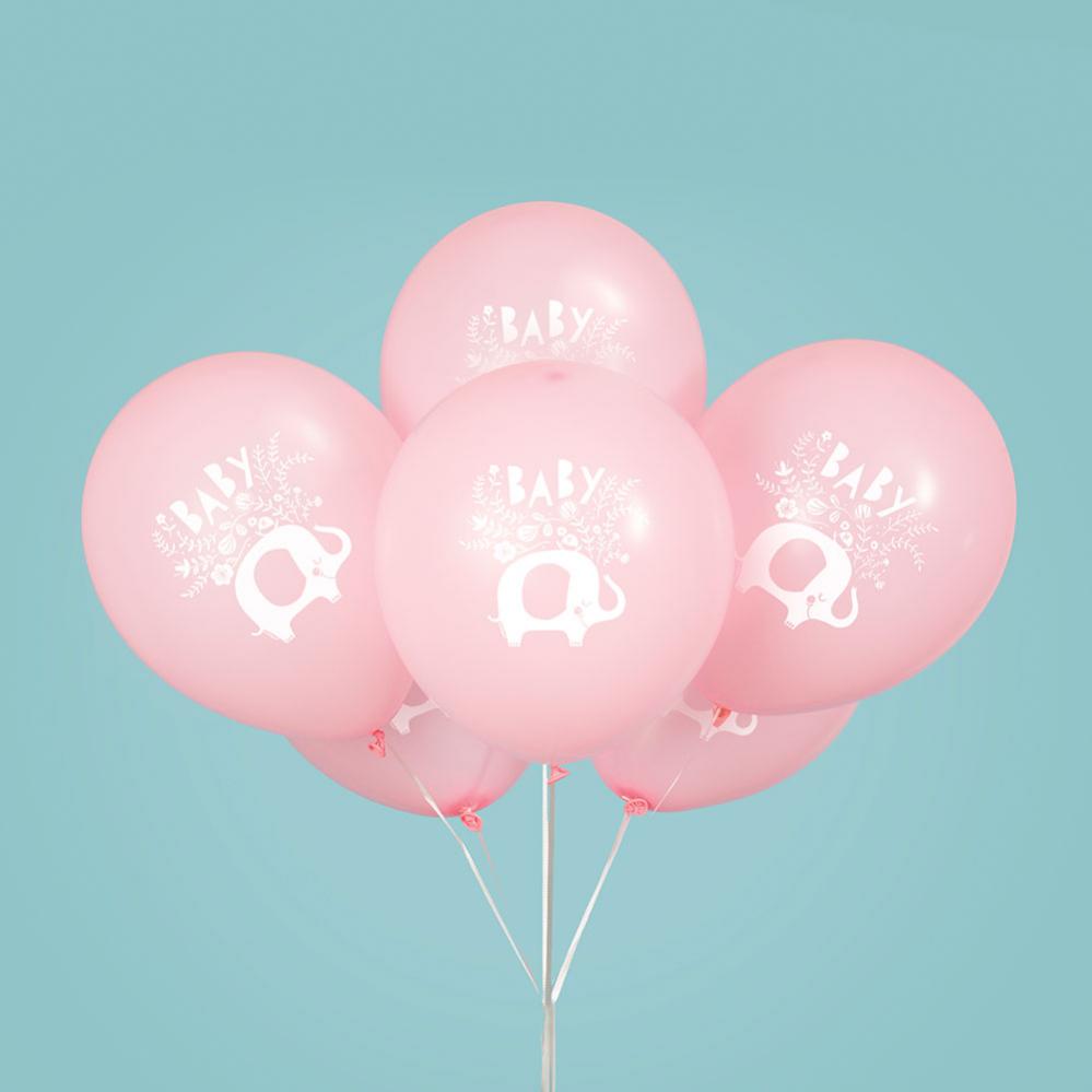 Babyshower Ballonger Elefant Rosa - Partyhallen.se