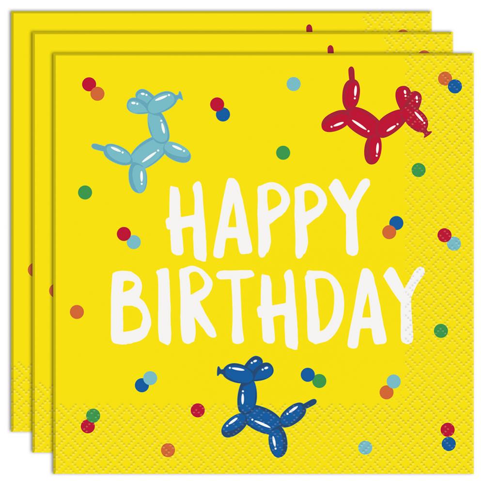 Happy Birthday Servetter Gula - Partyhallen.se