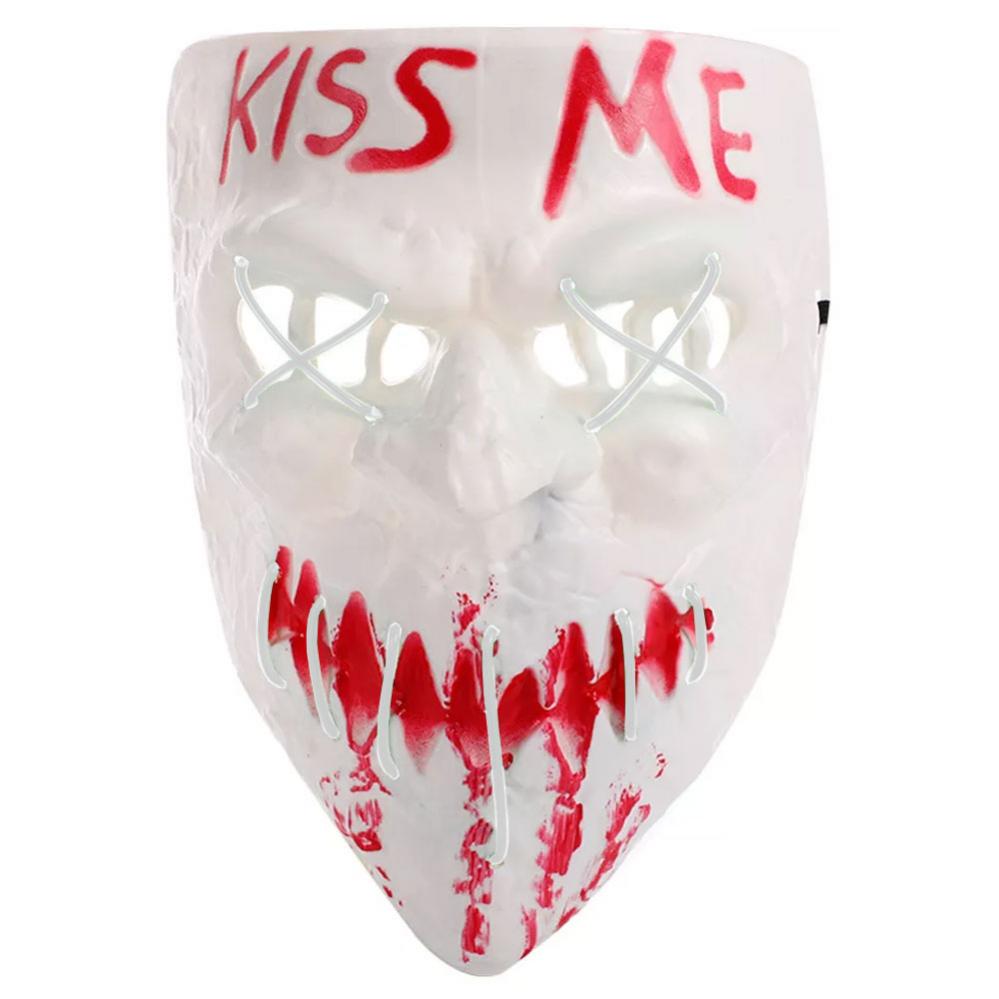 Kiss Me Mask LED Vit - Partyhallen.se