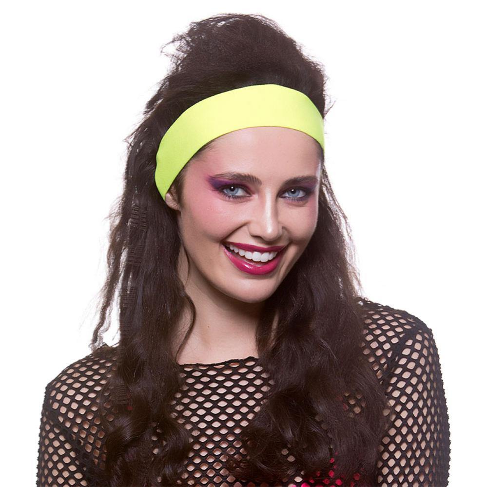 80-tal Pannband Neon Gul - Partyhallen.se