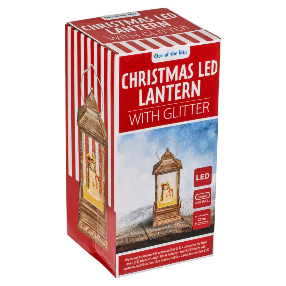 LED Lykta Snögubbe med Glitter - Partyhallen.se