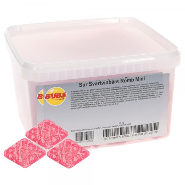 Bubs Sur Viol Hallon Romb 1.3 kg - Partyhallen.se