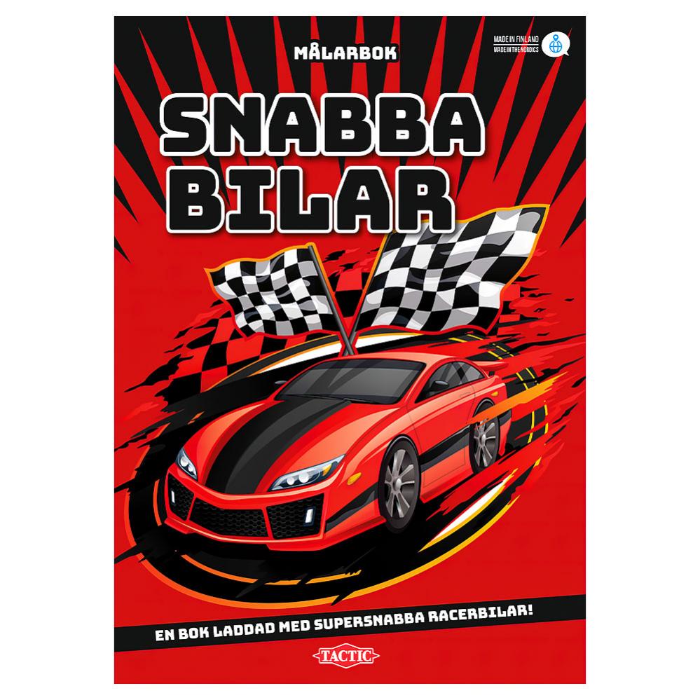 Målarbok Snabba Bilar - Partyhallen.se