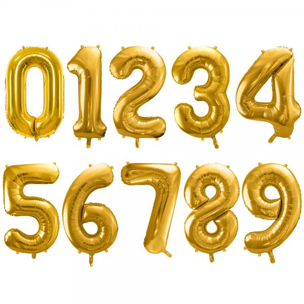 Sifferballong Metallic Guld - Partyhallen.se