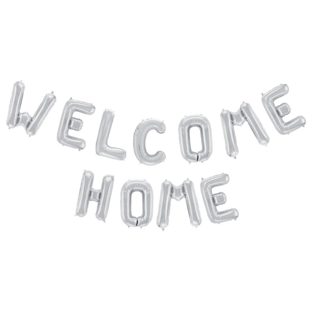 Welcome Home Bokstavsballonger Silver - Partyhallen.se