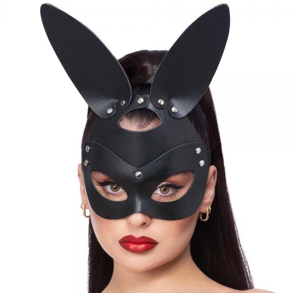 Kanin Mask Svart Konstläder - Partyhallen.se