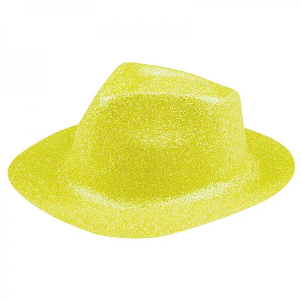 Glittrig Partyhatt Neon Gul - Partyhallen.se