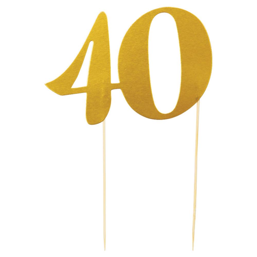 Cake Topper Guld 40 - Partyhallen.se