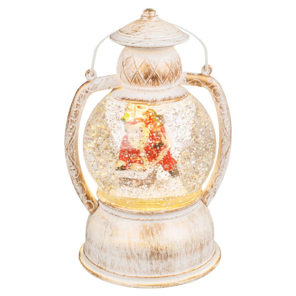 LED Lykta Snöglob Jultomte med Glitter - Partyhallen.se