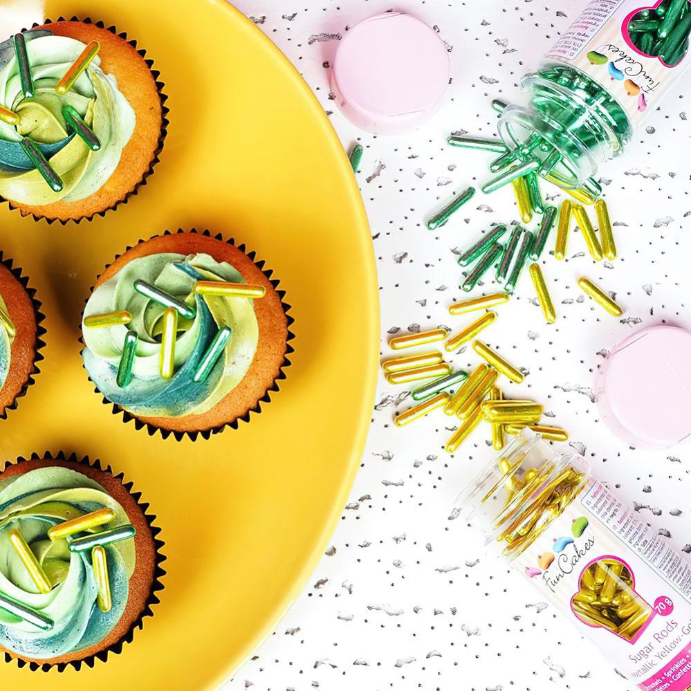 Strössel Stavar Metallic Gult Guld - Partyhallen.se