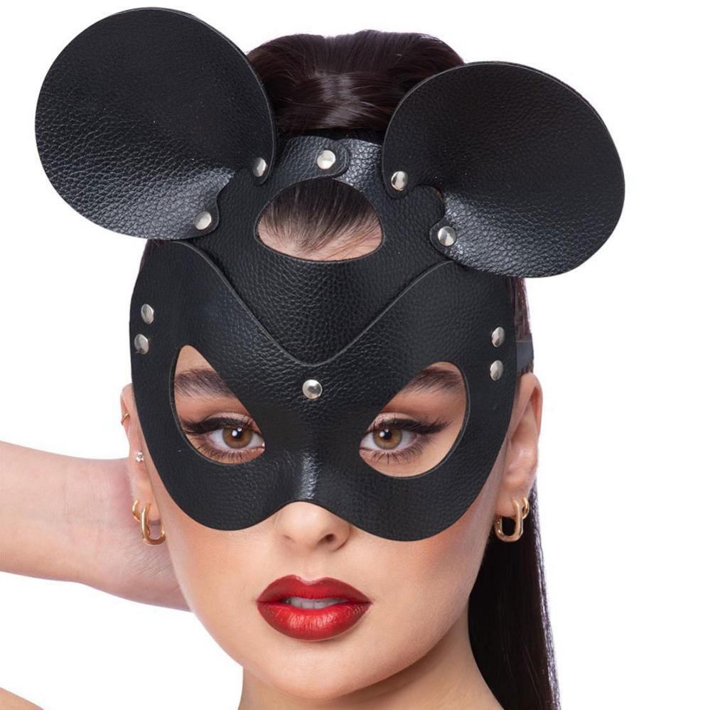 Mus Mask Svart Konstläder - Partyhallen.se