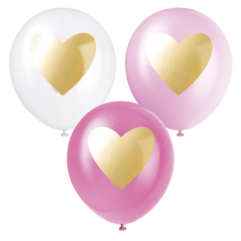 Ballonger med Guld Hjärta - Partyhallen.se