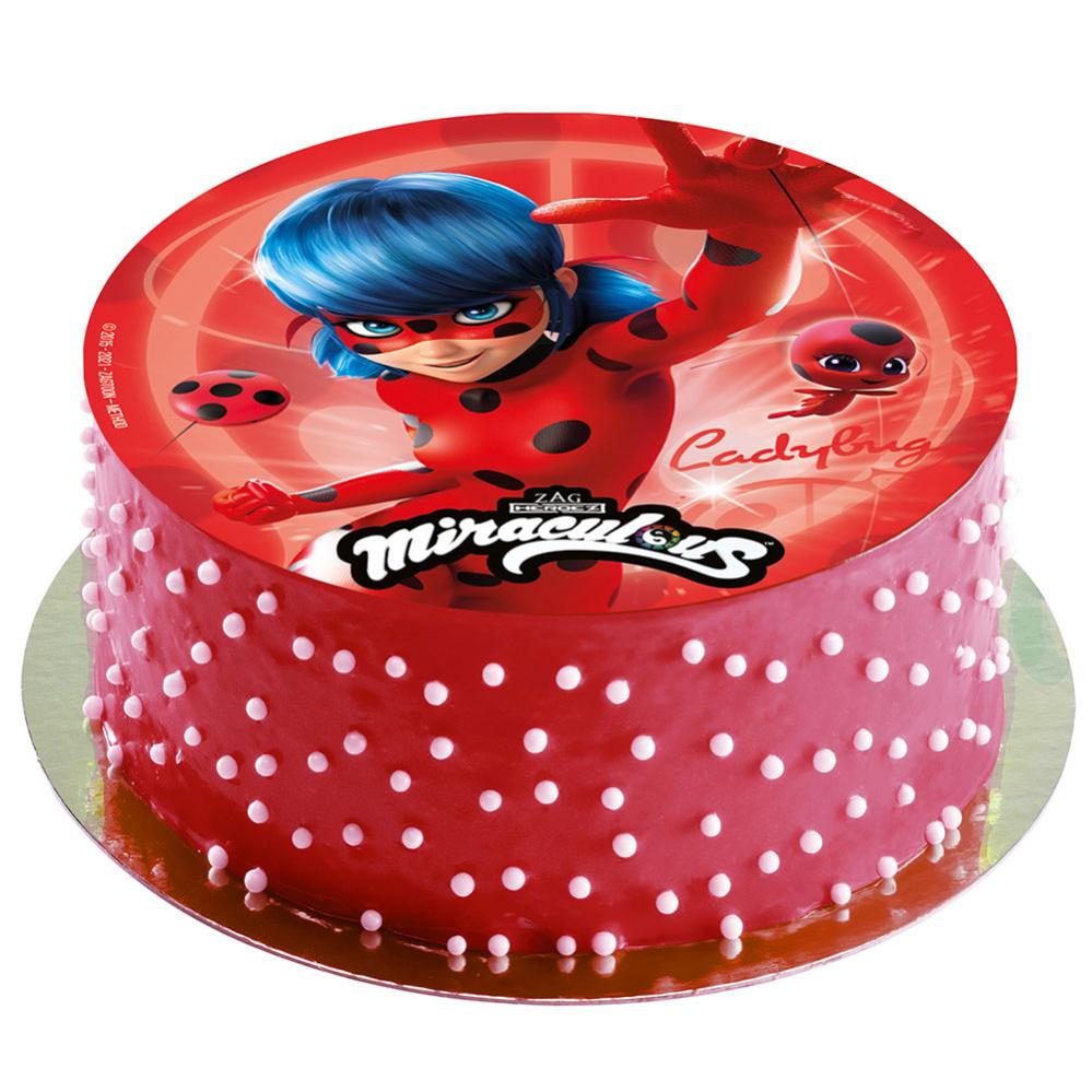 Tårtbild Miraculous Ladybug 16 cm A - Partyhallen.se
