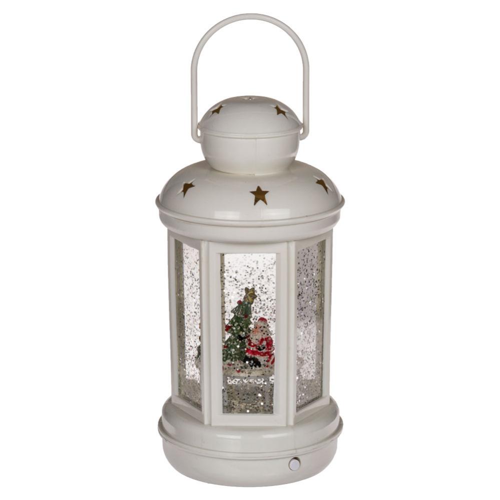 LED Lykta Jultomte med Glitter - Partyhallen.se