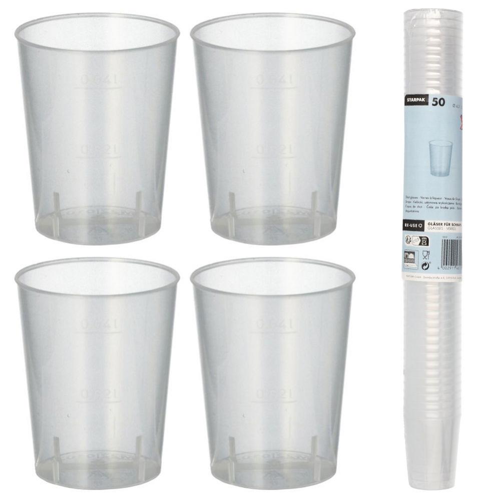 Snaps Plastglas Återanvändbara 4cl 50-pack - Partyhallen.se