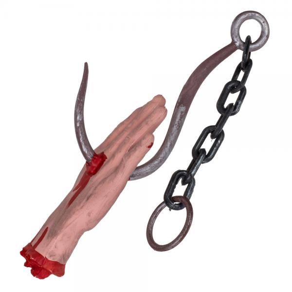 Avhuggen Hand på Krok med Kedja - Partyhallen.se