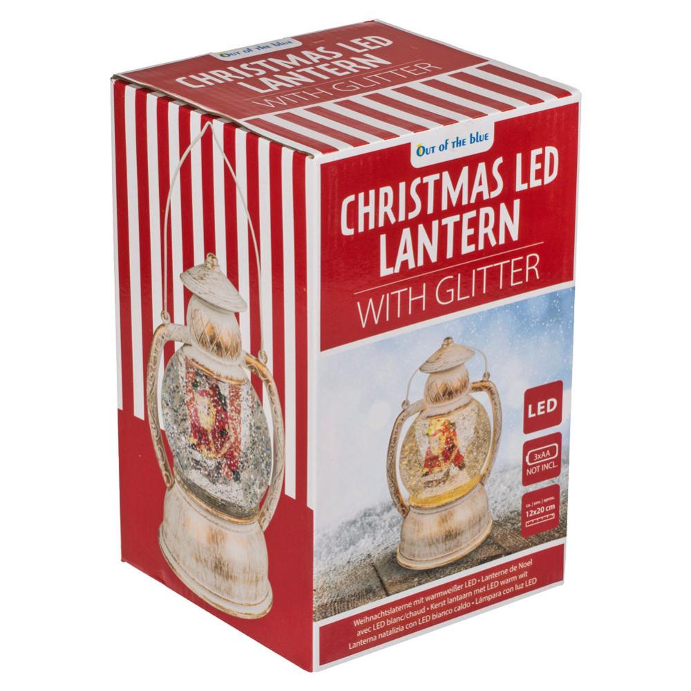 LED Lykta Snöglob Jultomte med Glitter - Partyhallen.se