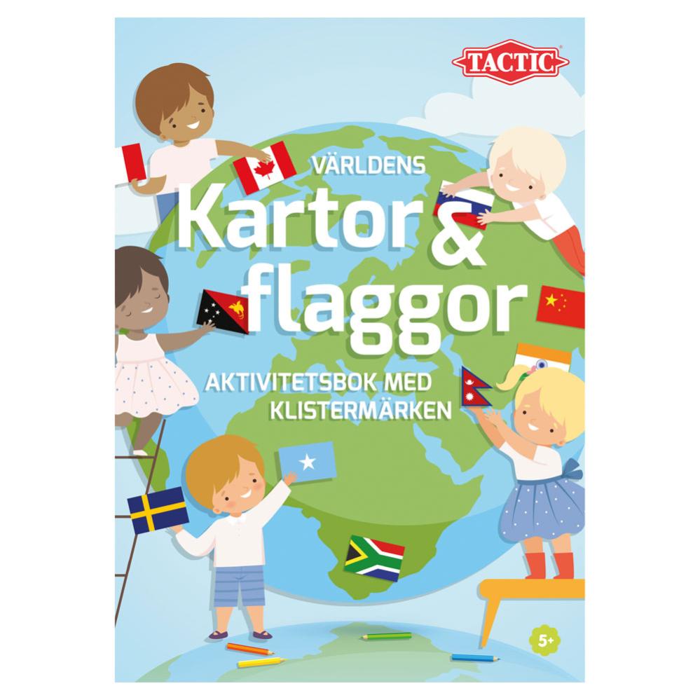 Världens Kartor & Flaggor Aktivitetsbok med Klistermärken - Partyhallen.se