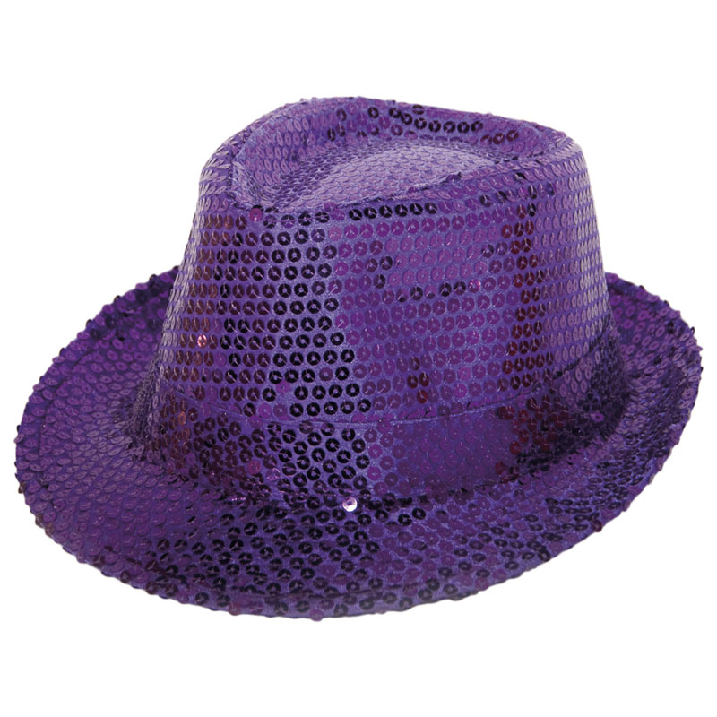 Trilby Hatt Lila Paljetter - Partyhallen.se