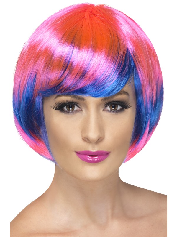 Funkig Peruk Rosa/Blå - Partyhallen.se