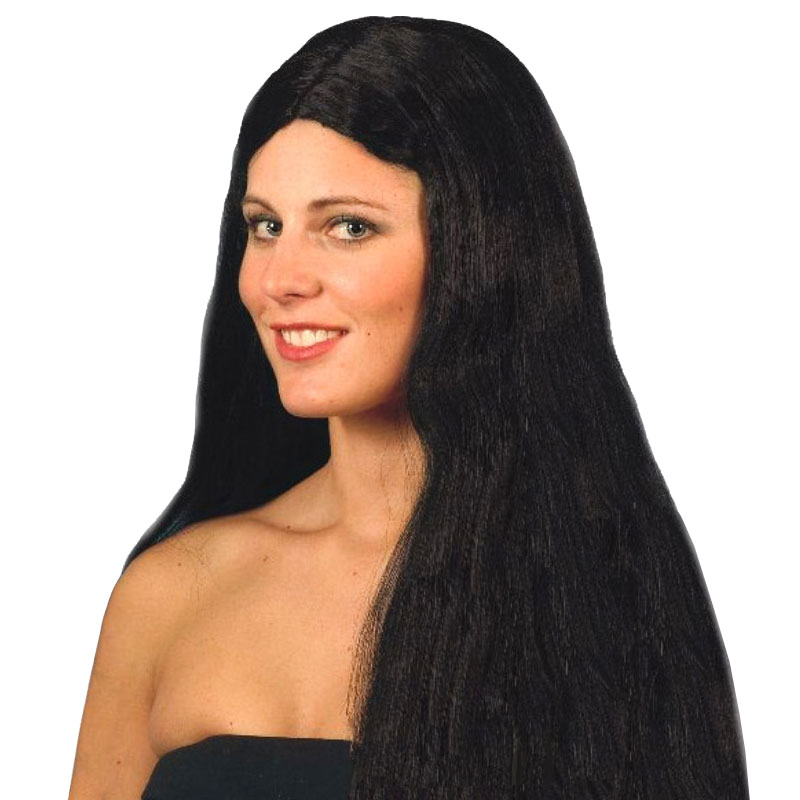 Lång Svart Peruk - Partyhallen.se