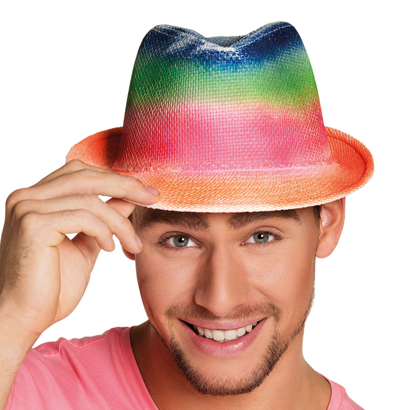 Regnbågsfärgad Stråhatt - Partyhallen.se